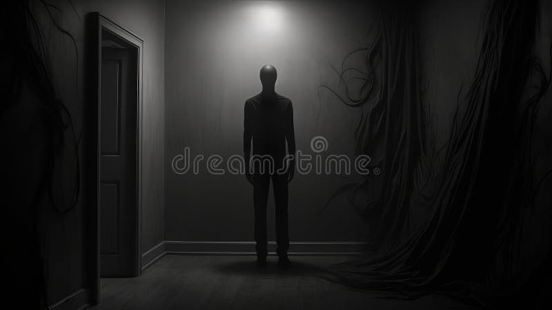 Terrifying Abstract Image of the Slender Man in a Hidden Face Room ...