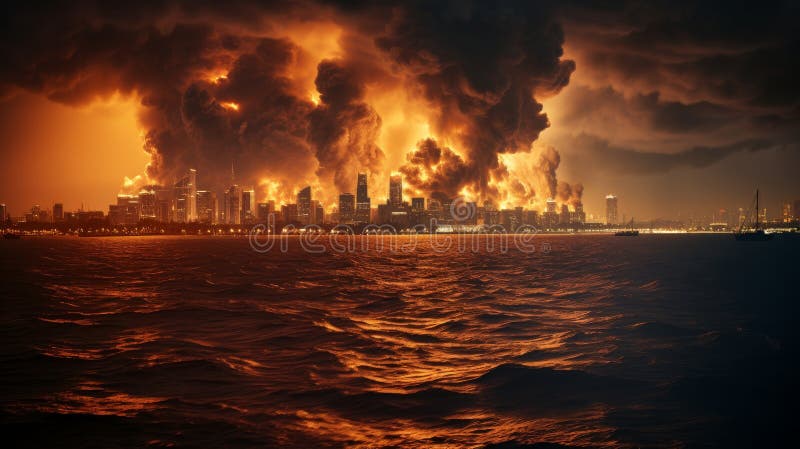 Terrifying Apocalyptic Environment after Disaster Situation Stock ...
