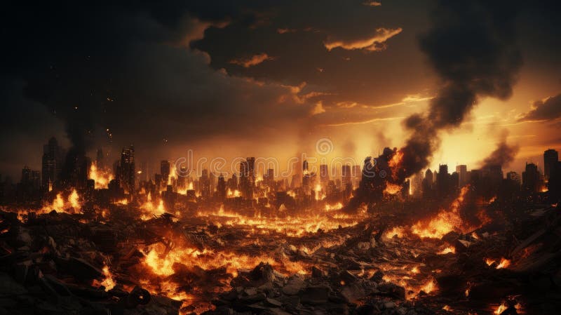 Terrifying Apocalyptic Environment after Disaster Situation Stock ...