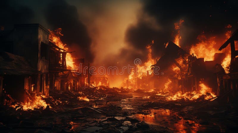 Terrifying Apocalyptic Environment after Disaster Situation Stock ...