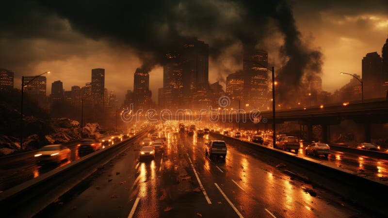Terrifying Apocalyptic Environment after Disaster Situation Stock ...
