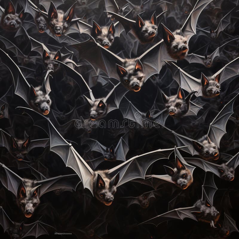 Terrifying bats in flight stock photo. Image of bats - 293839294