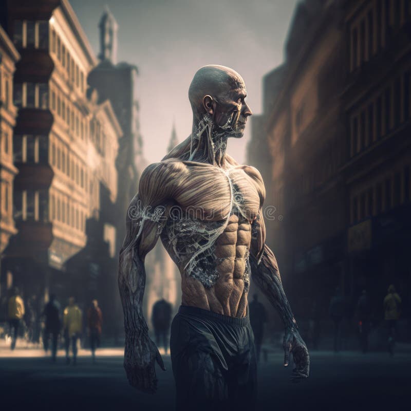 Terrifying Biomechanical Skinned Humanoid. AI Generated Stock ...