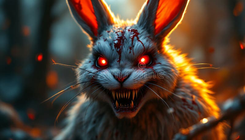 Evil Bunny stock illustration. Illustration of frightening - 363956303