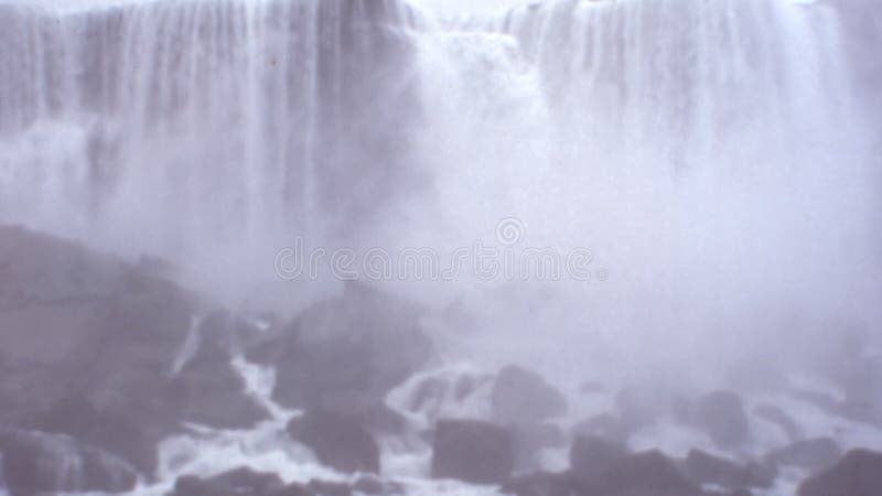 Terrifying Cascade of Water. Niagara Falls on Retro 8mm Film Effect ...