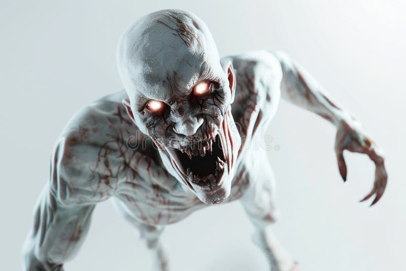 Terrifying 3D Character with Glowing Eyes and Menacing Expression ...