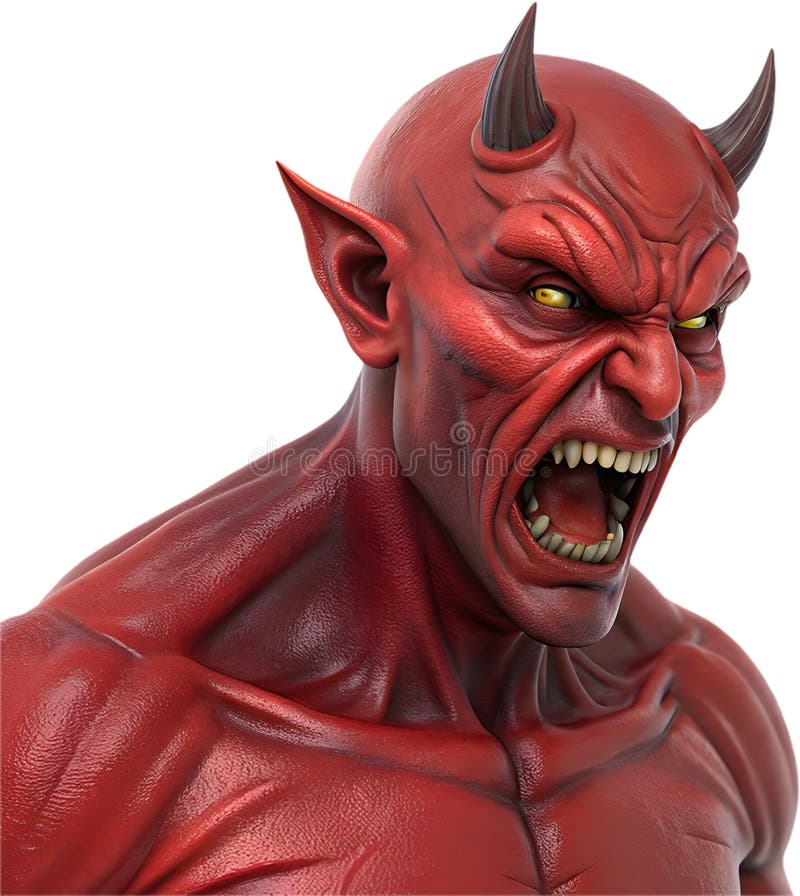 Terrifying Devil with Glowing Eyes, Sharp Horns, and a Sinister ...