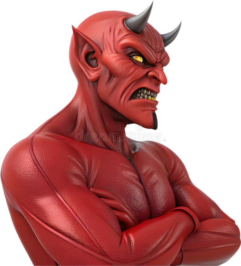 Terrifying Devil with Glowing Eyes, Sharp Horns, and a Sinister ...