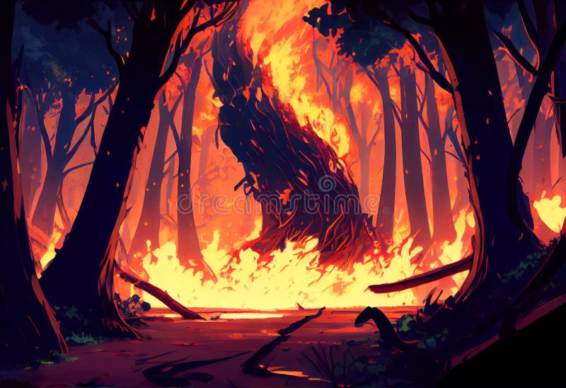 Terrifying Forest Fire, Out of Control. Ia Generative. Stock ...
