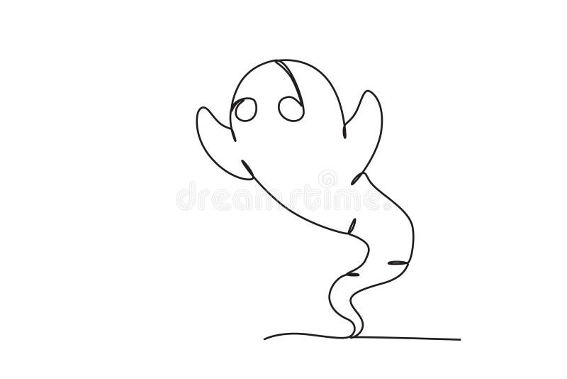 One Line Drawing Ghost Stock Illustrations – 235 One Line Drawing Ghost ...