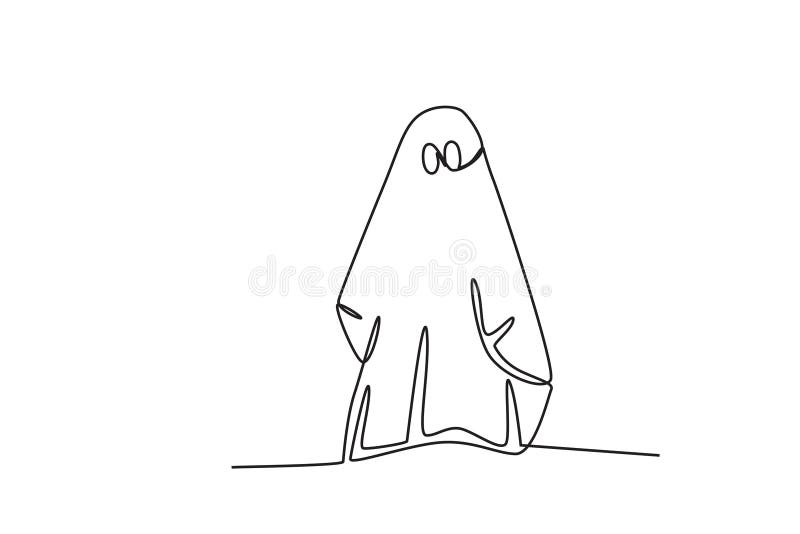 One Line Drawing Ghost Stock Illustrations – 235 One Line Drawing Ghost ...