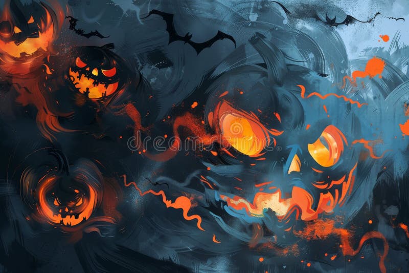 Terrifying Halloween Abstract Background Stock Illustration ...