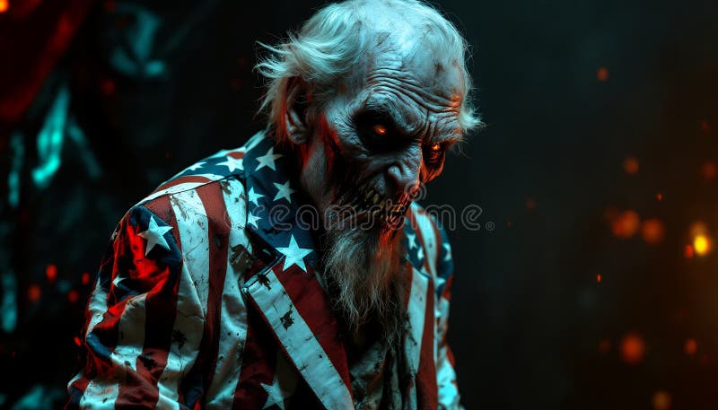 Uncle Sam Zombie stock illustration. Illustration of gothic - 365857371