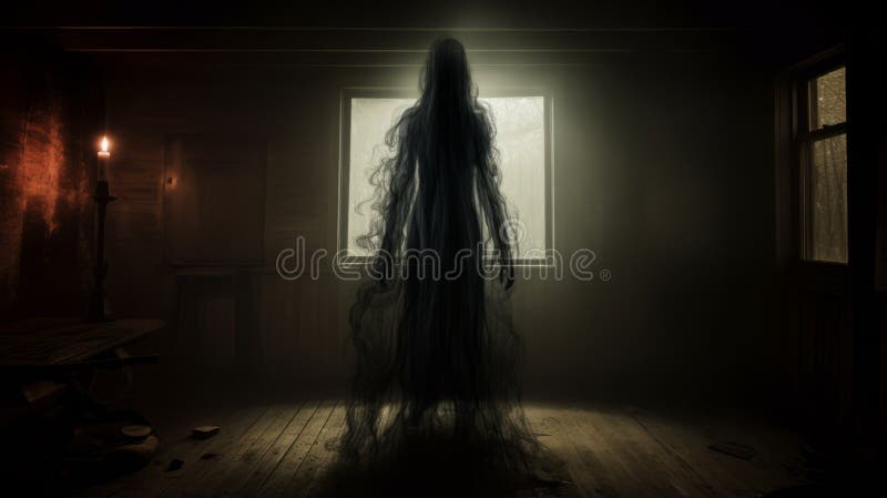 Terrifying Motion Blur: the Bell Witch in an Old Room Stock ...