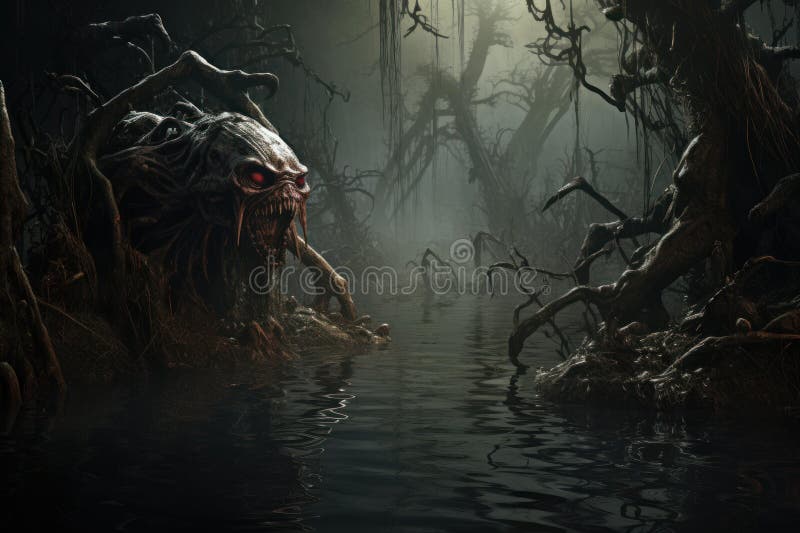 Terrifying Nightmare Creature Swamp. Generate Ai Stock Illustration ...
