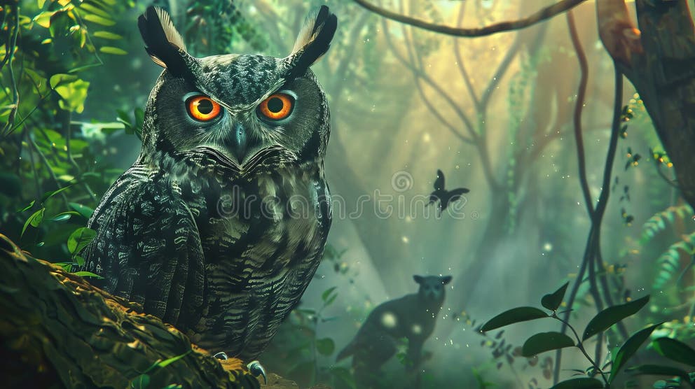 A Terrifying Owl Stares Down an African Hunter in a Lush, Dramatic ...
