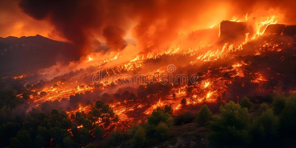 The Terrifying Power of a Devastating Wildfire. Concept Wildfires ...