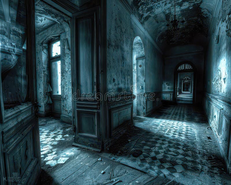 A Terrifying Room Cold and Dark Stock Image - Image of industrial ...