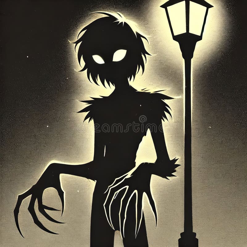 Horror Silhouette in Bright Light Stock Illustration - Illustration of ...