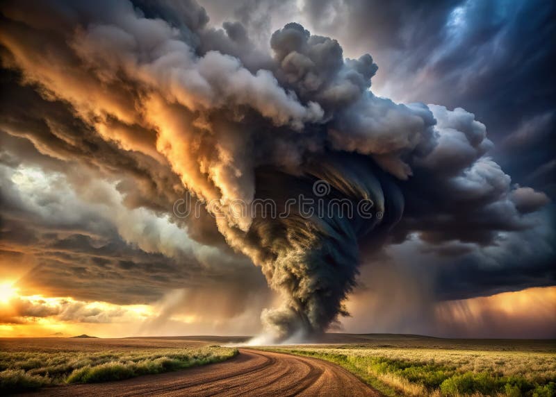 A Terrifying Supercell Tornado Dramatic Visual of a Devastating Dust ...