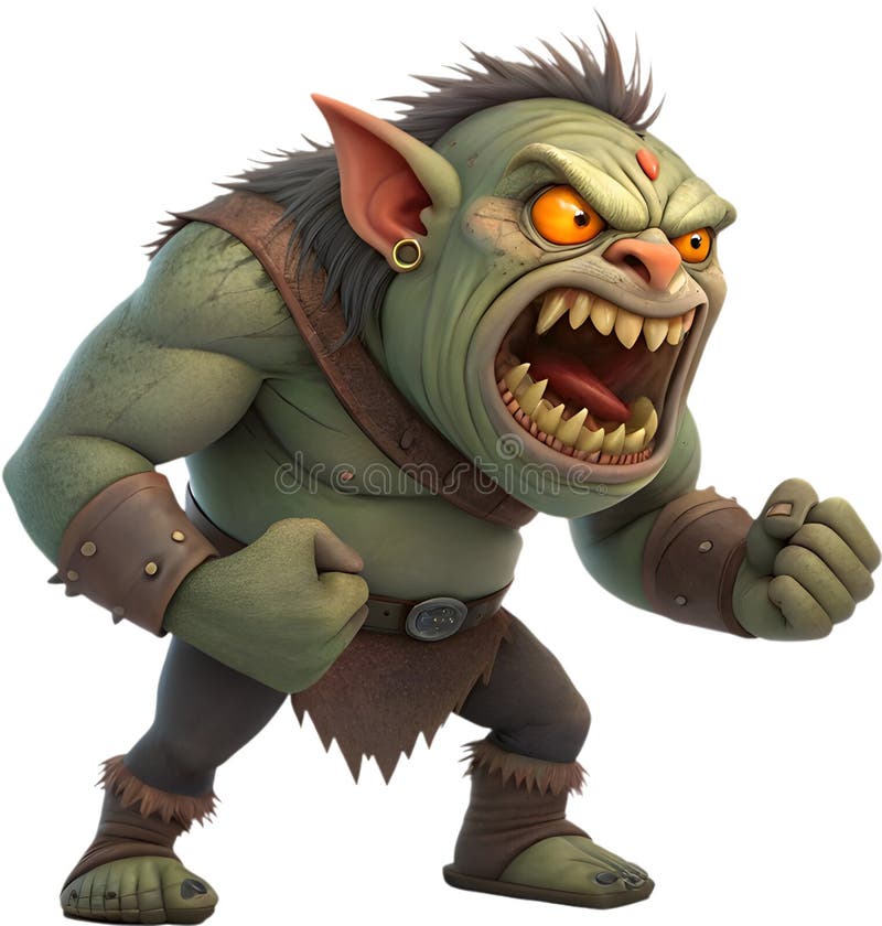 A Terrifying Troll with Monstrous Features and Fierce, Menacing ...
