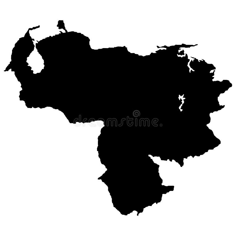 Mapa De Silueta Blanca 3d De Venezuela Del área De Campo Con Sombra