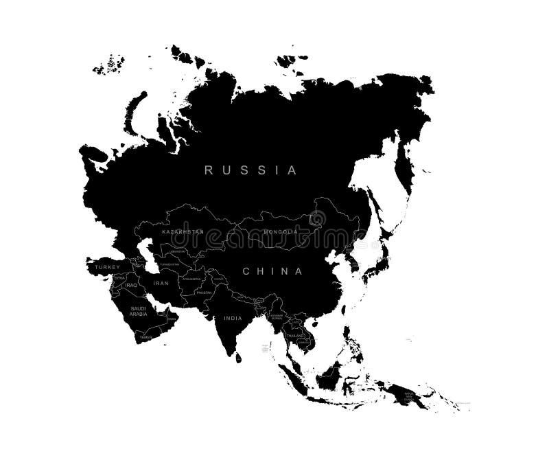 Territory of Asia. Vector Illustration Stock Vector - Illustration of ...