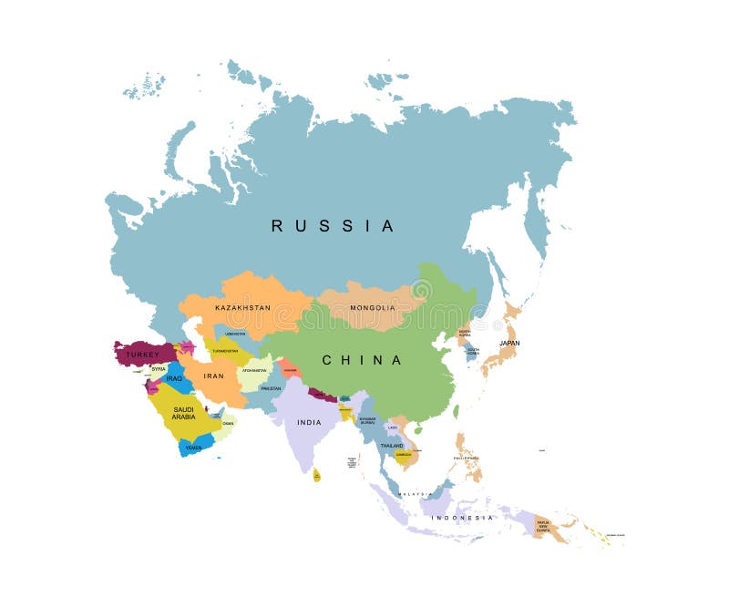 Territory of Asia and Africa. White Background. Vector Illustration ...