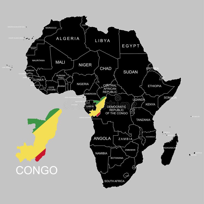 Territory of Congo on Africa Continent. Vector Illustration Stock ...