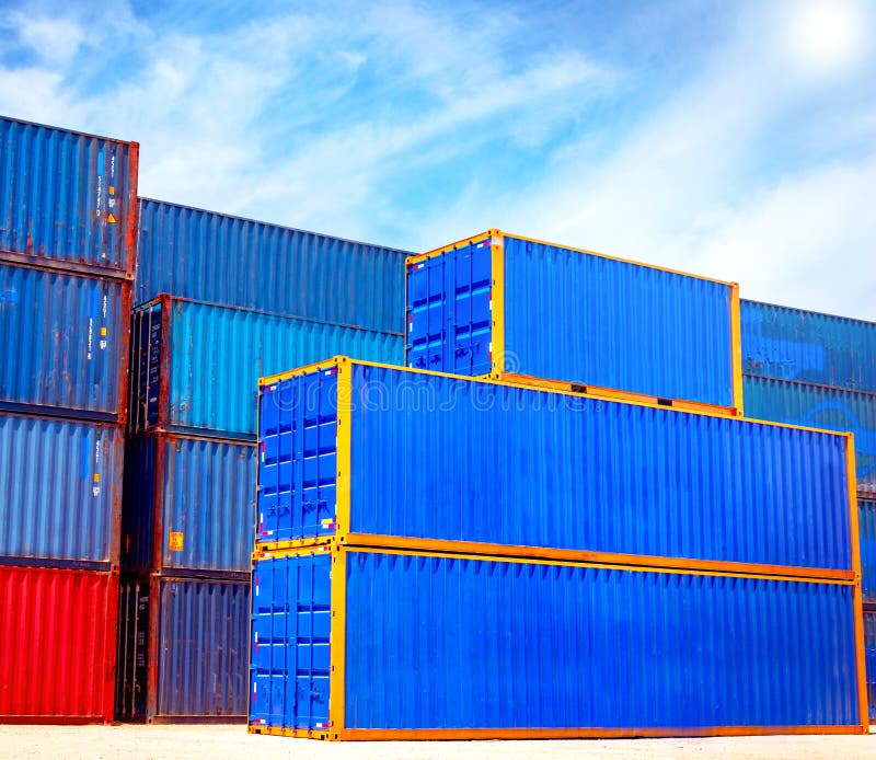 The Territory of the Container Loading Yard Stock Image - Image of ...
