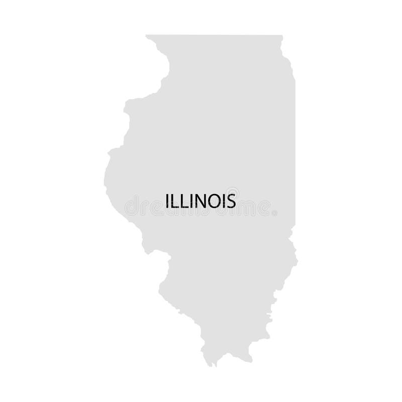 Illinois Map on White Background. Illinois State Sign. Outline Illinois ...