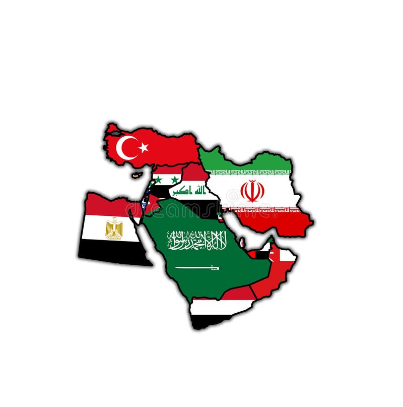 Territory of Middle East Region Stock Image - Image of europe, region ...