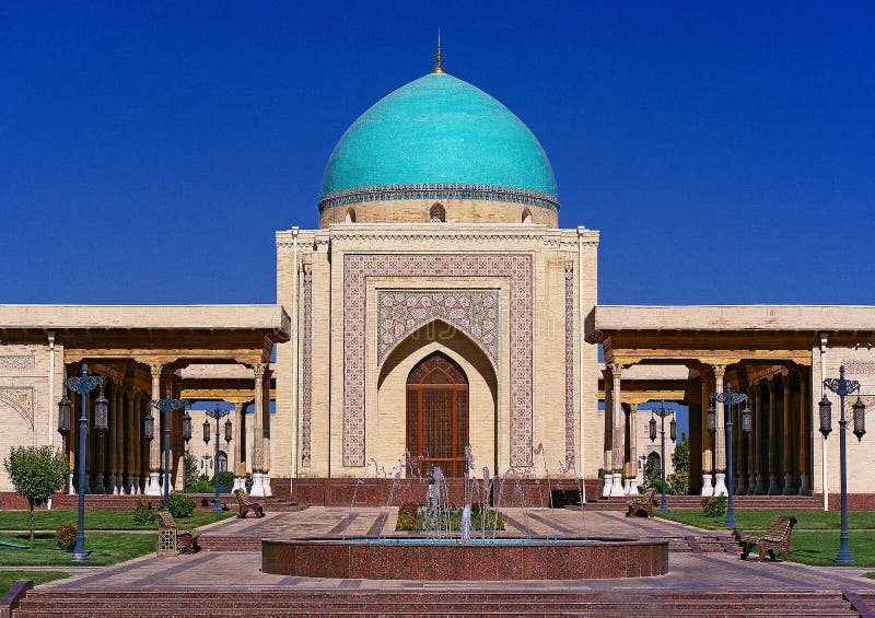 The Territory of the Mosque with a Large Dome. Stock Photo - Image of ...