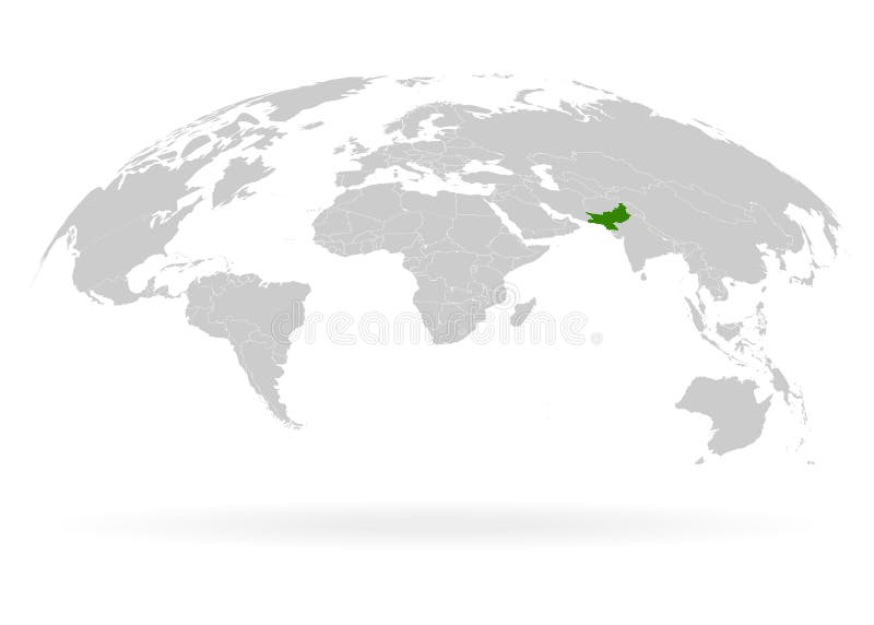 Territory of Pakistan on Asia Continent. Flag of Pakistan. Vector ...