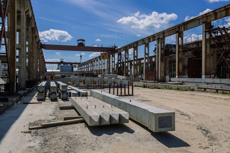 Territory of Reinforced Concrete Factory Stock Photo - Image of ...