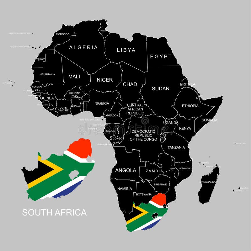 Territory of South Africa on Africa Continent. Vector Illustration ...