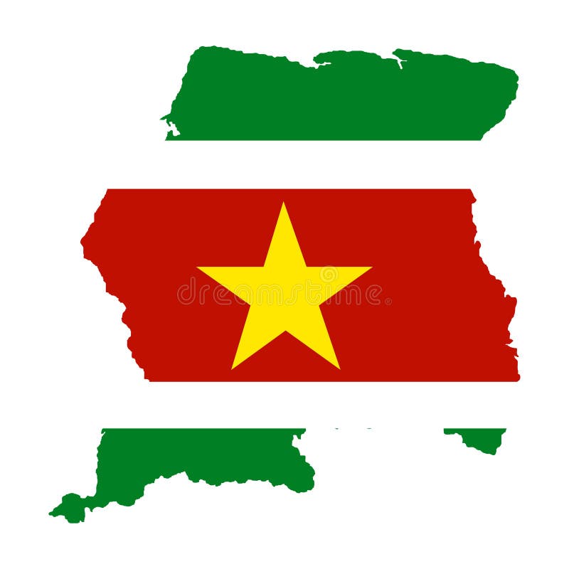 Territory of Suriname on South America Continent. White Background ...