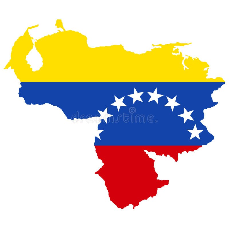 Territory of Venezuela on South America Continent. White Background ...