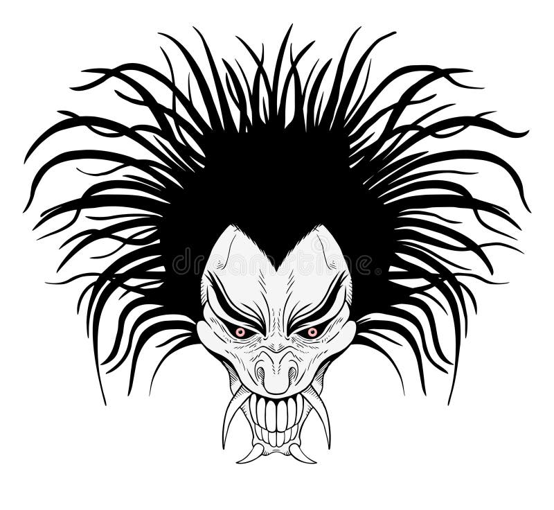 Terror head draw stock vector. Illustration of hell - 352755085