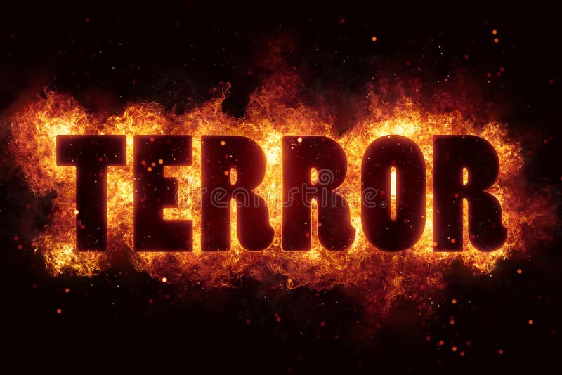 War Terror Terrorism Fire Burn Flame Text is Explode Stock Image ...