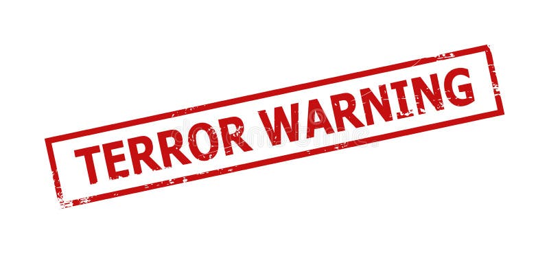 TERROR WARNING Red Rectangle Frame Grunge Seal Stock Vector ...