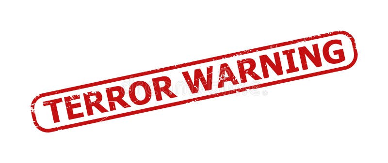 TERROR WARNING Red Rounded Rectangle Rubber Stamp Stock Vector ...
