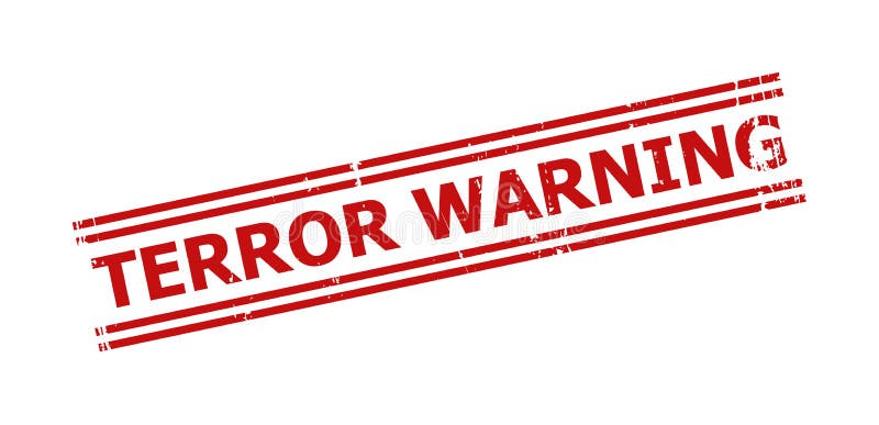 TERROR WARNING Red Rubber Watermark with Double Lines Stock Vector ...