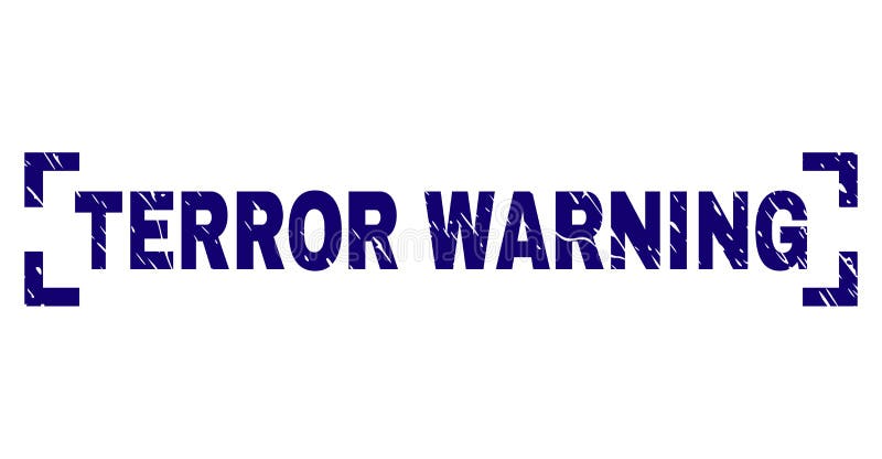 Scratched Textured TERROR WARNING Stamp Seal between Corners Stock ...