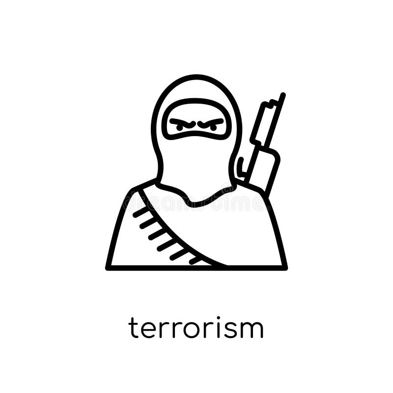 Terrorism Icon. Trendy Modern Flat Linear Vector Terrorism Icon Stock ...