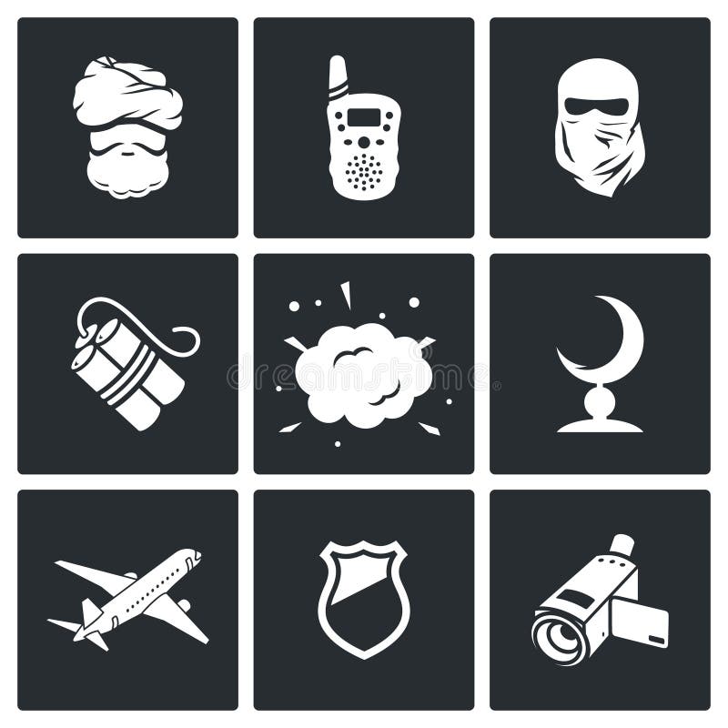 Terrorism Icons. Vector Illustration. Stock Illustration - Image: 58499964