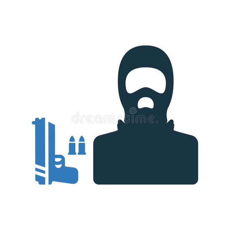 Terrorist Icon in Different Style Vector Illustration. Two Colored and ...