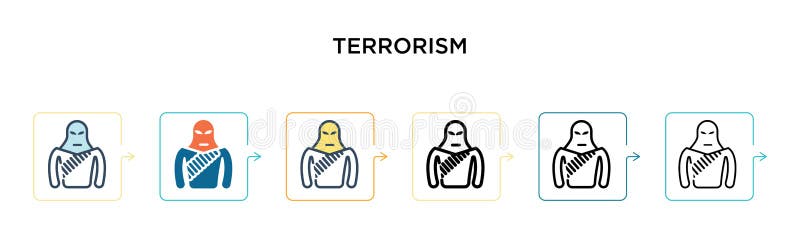 Terrorism Outline Vector Icon. Thin Line Black Terrorism Icon, Flat ...