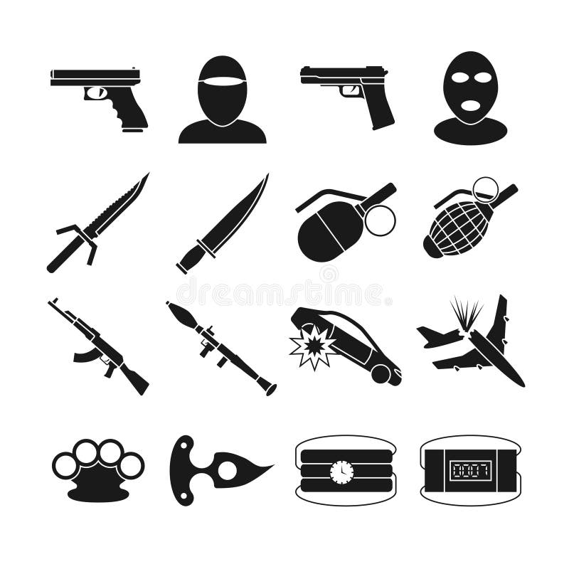 Terrorism vector icons stock vector. Illustration of creative - 69399119