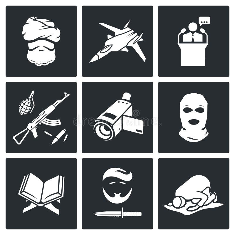 Terrorism Vector Icons Set stock illustration. Illustration of eastern ...